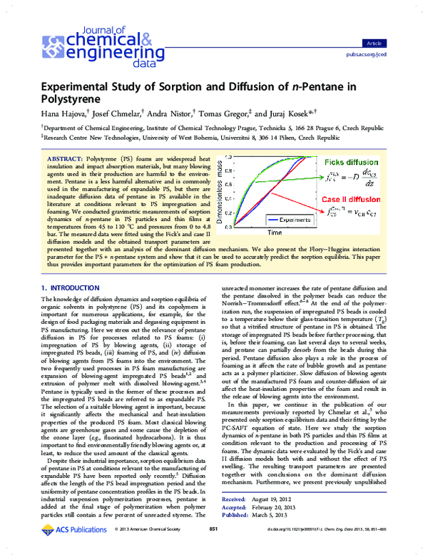 (PDF) Experimental Study of Sorption and Diffusion of n-Pentane in ...