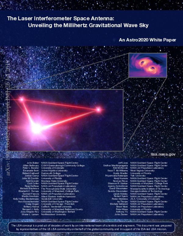 (PDF) The Laser Interferometer Space Antenna: Unveiling the Millihertz ...