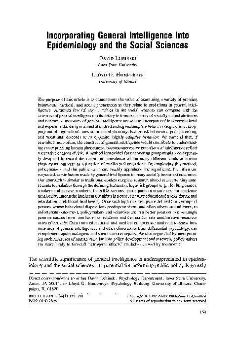 (PDF) Incorporating general intelligence into epidemiology and the ...