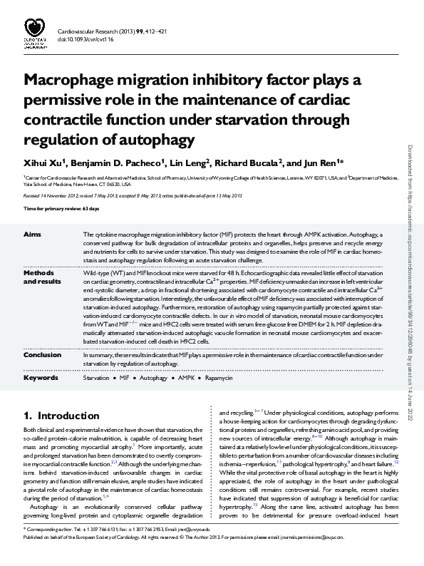 (PDF) Macrophage migration inhibitory factor plays a permissive role in ...
