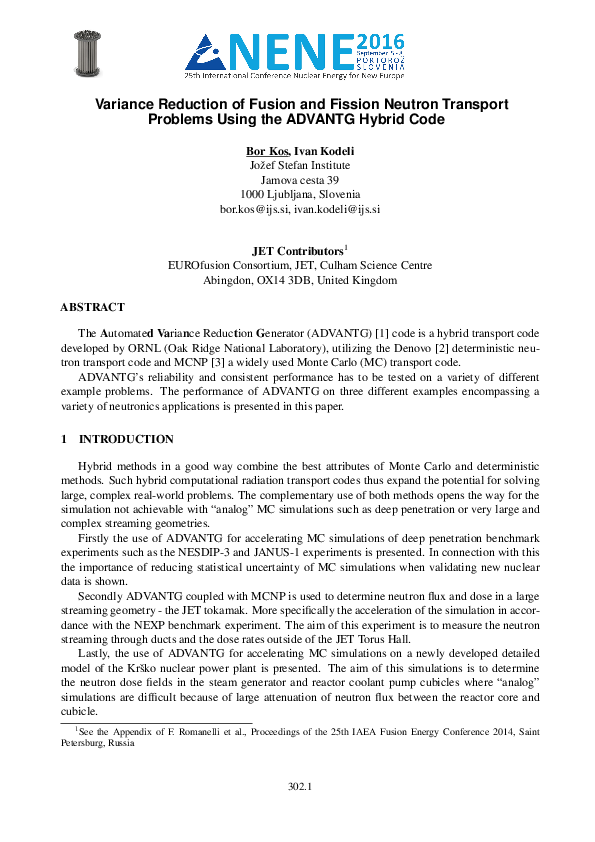 (PDF) Variance Reduction of Fusion and Fission Neutron Transport ...
