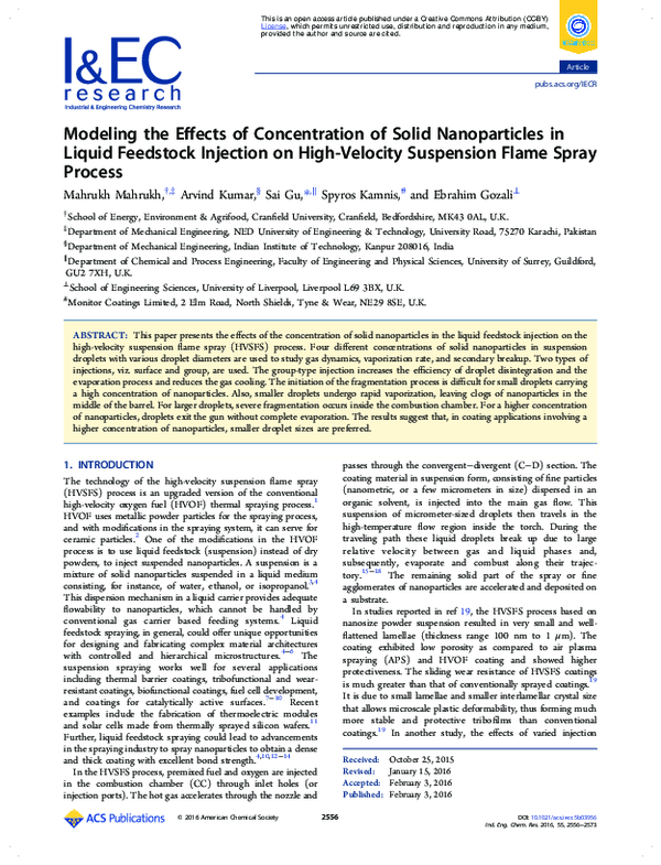 (PDF) Modeling the Effects of Concentration of Solid Nanoparticles in Liquid Feedstock Injection ...