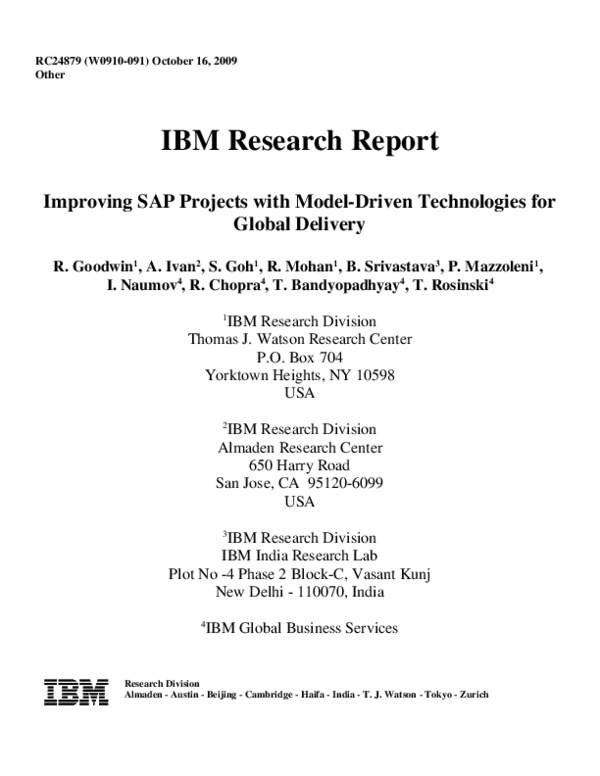 (PDF) Improving SAP Projects with Model-Driven Technologies for Global ...
