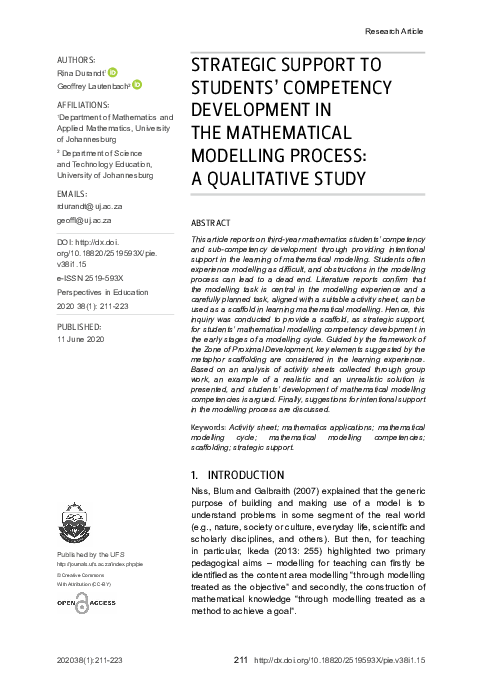 (PDF) Strategic support to students’ competency development in the ...