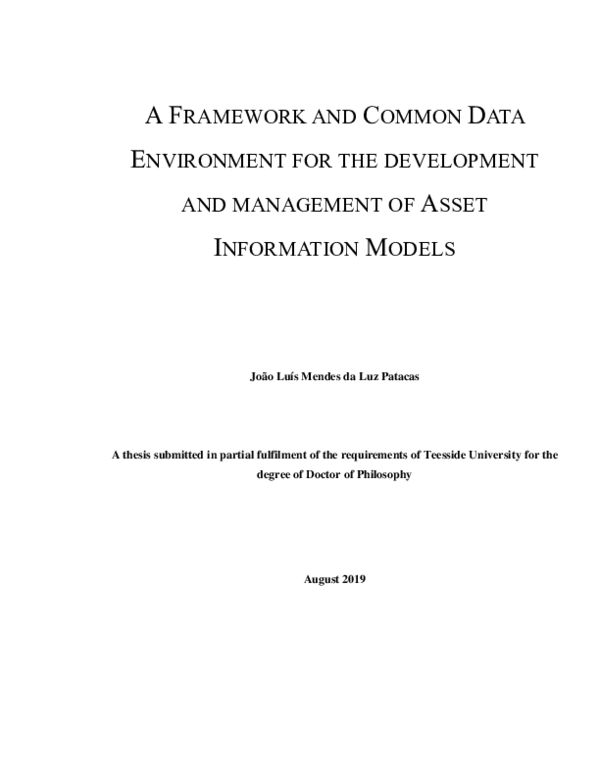 (PDF) A framework and common data environment for the development and ...