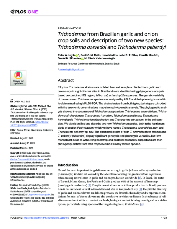 (PDF) Trichoderma from Brazilian garlic and onion crop soils and description of two new species ...