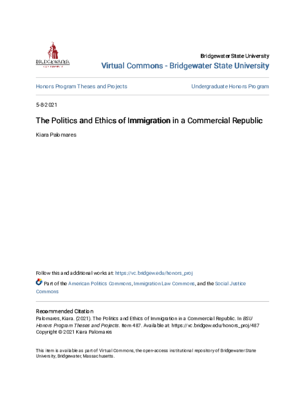 (PDF) The Politics and Ethics of Immigration in a Commercial Republic
