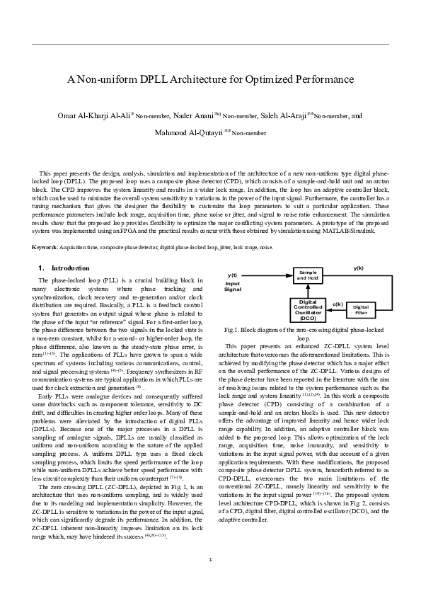 (PDF) A nonuniform DPLL architecture for optimized performance