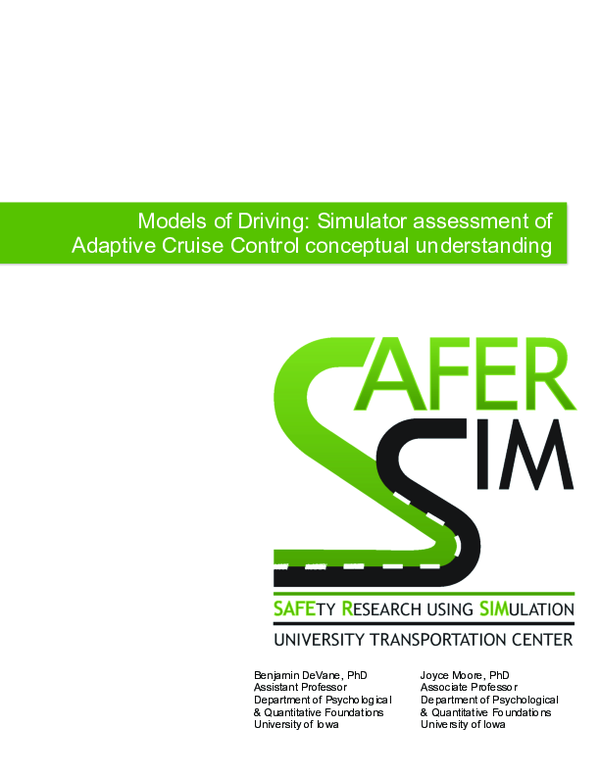 (PDF) Models of Driving: Simulator Assessment of Adaptive Cruise ...