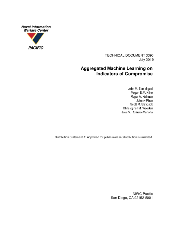 (PDF) Aggregated Machine Learning on Indicators of Compromise