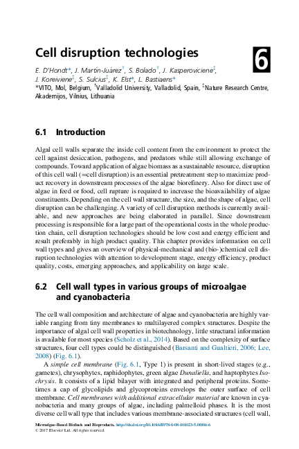(PDF) Cell disruption technologies