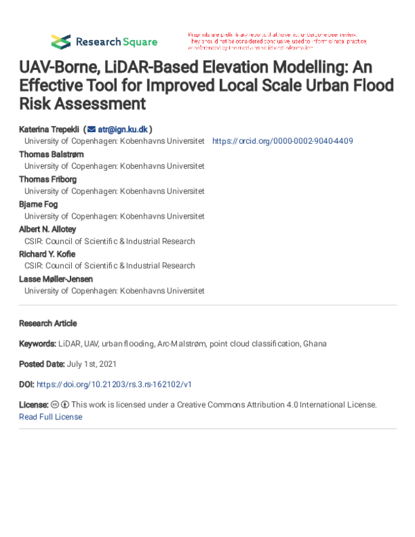(PDF) UAV-Borne, LiDAR-Based Elevation Modelling: An Effective Tool for ...