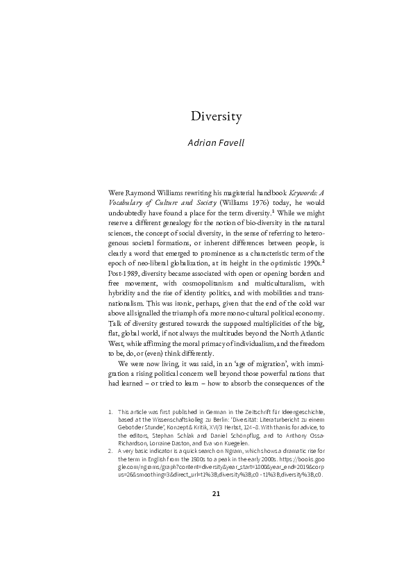 (PDF) On Diversity