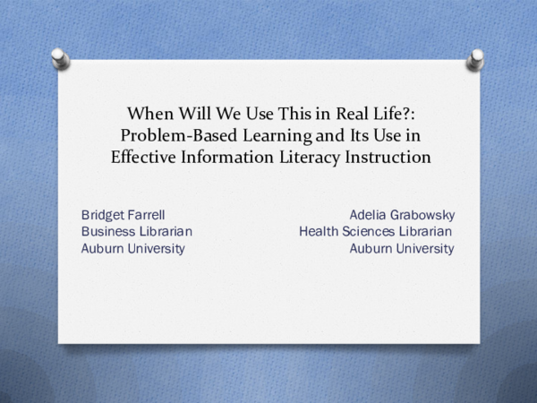 (PDF) When Will We Use this in Real Life?: Problem-Based Learning and ...
