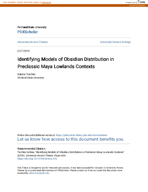 (PDF) Identifying Models of Obsidian Distribution in Preclassic Maya ...