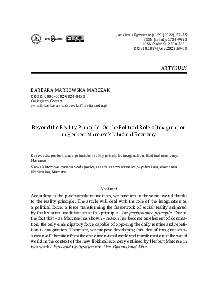 (PDF) Beyond the Reality Principle: On the Political Role of ...
