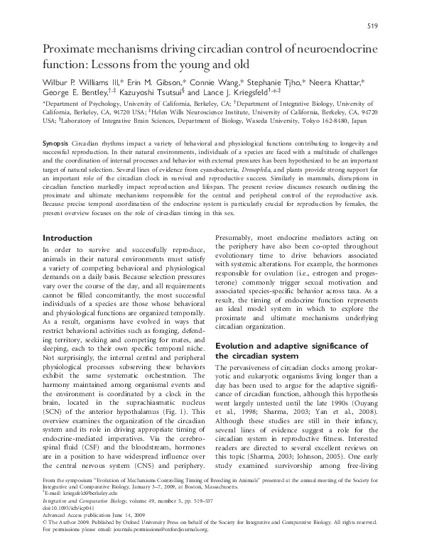 (PDF) Proximate mechanisms driving circadian control of neuroendocrine ...