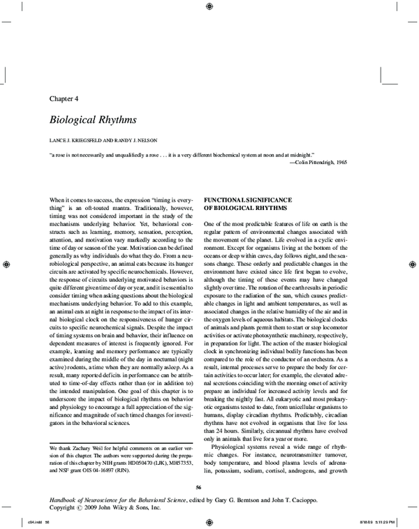 (PDF) Biological Rhythms