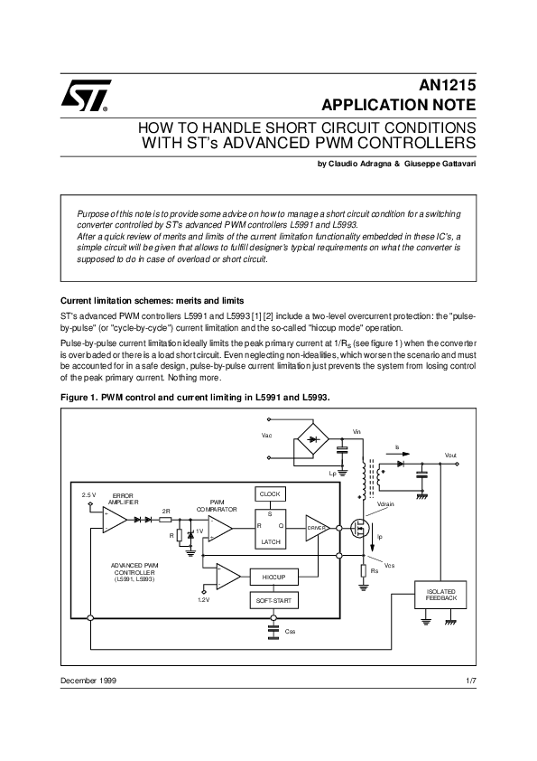 (PDF) HOW TO HANDLE SHORT CIRCUIT CONDITIONS WITH ST's ADVANCED PWM ...