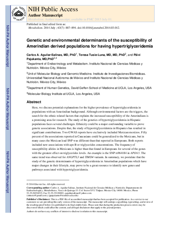(PDF) Genetic and environmental determinants of the susceptibility of ...