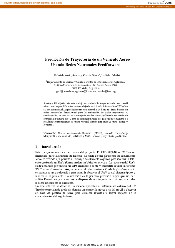 (PDF) Predicción de trayectoria de un vehículo aéreo usando redes ...