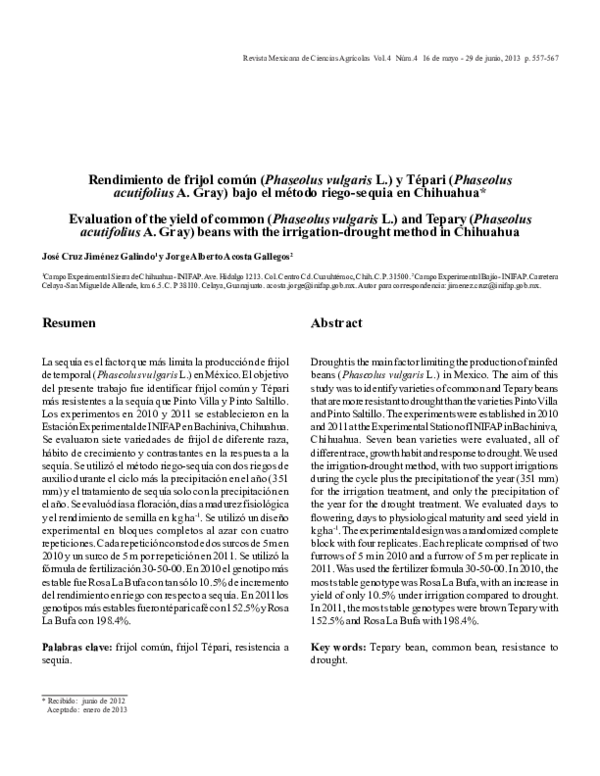(PDF) Evaluation of the yield of common (Phaseolus vulgaris L.) and ...