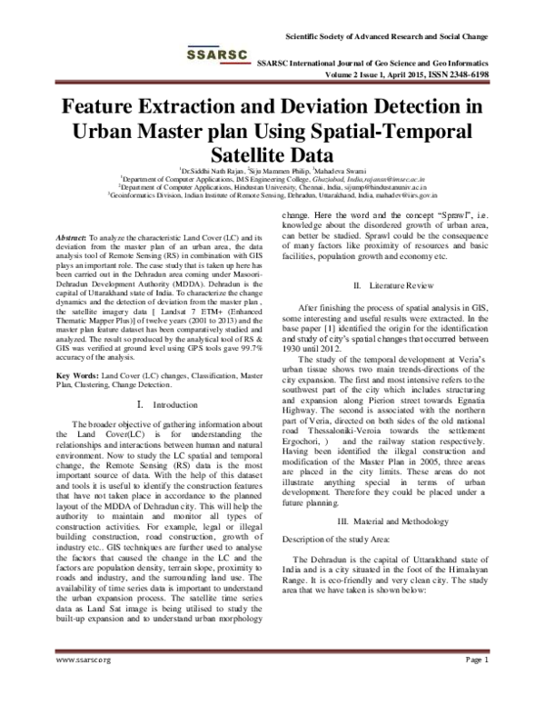 Pdf Feature Extraction And Deviation Detection In Urban Master Plan