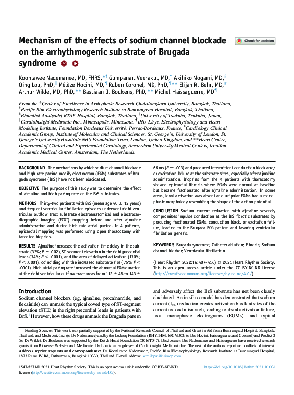 (PDF) Mechanism of the effects of sodium channel blockade on the ...
