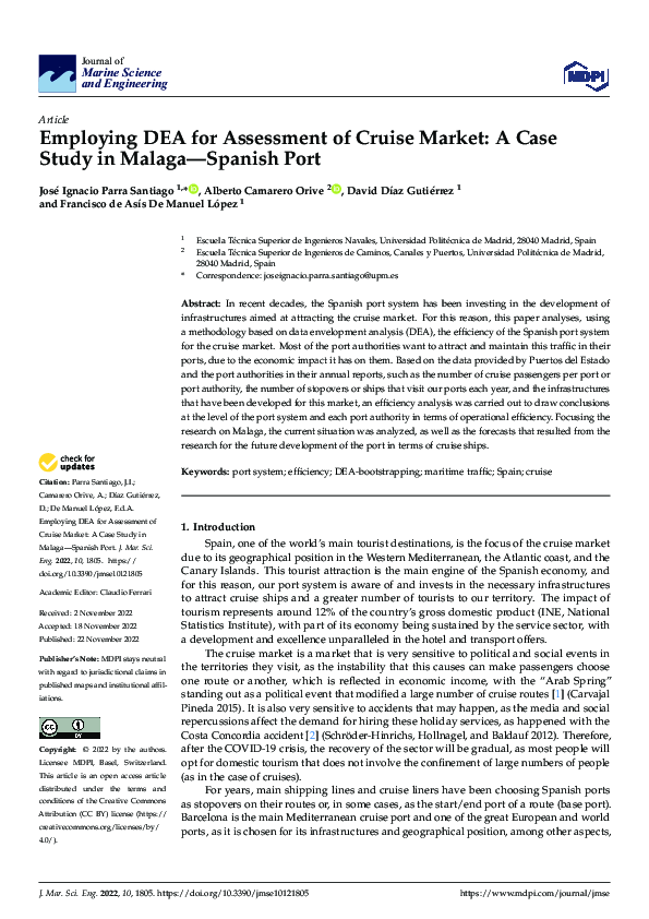 (PDF) Employing DEA for Assessment of Cruise Market: A Case Study in ...