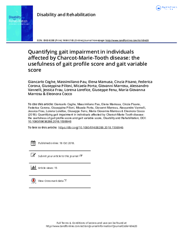 (PDF) Quantifying gait impairment in individuals affected by Charcot ...
