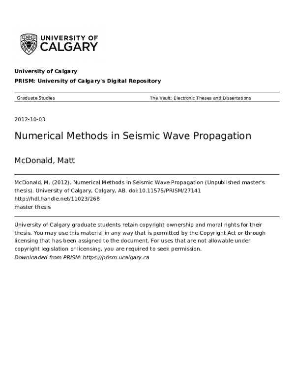 Pdf Numerical Methods In Seismic Wave Propagation