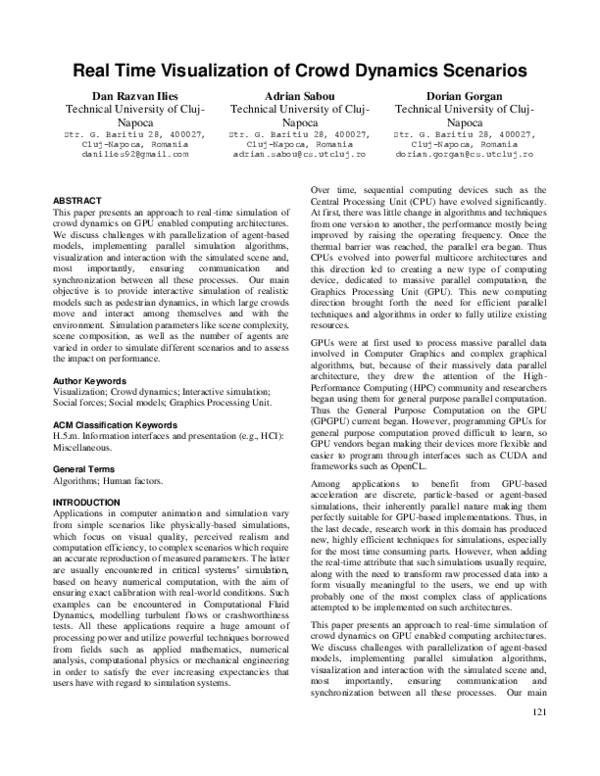(PDF) Real Time Visualization of Crowd Dynamics Scenarios