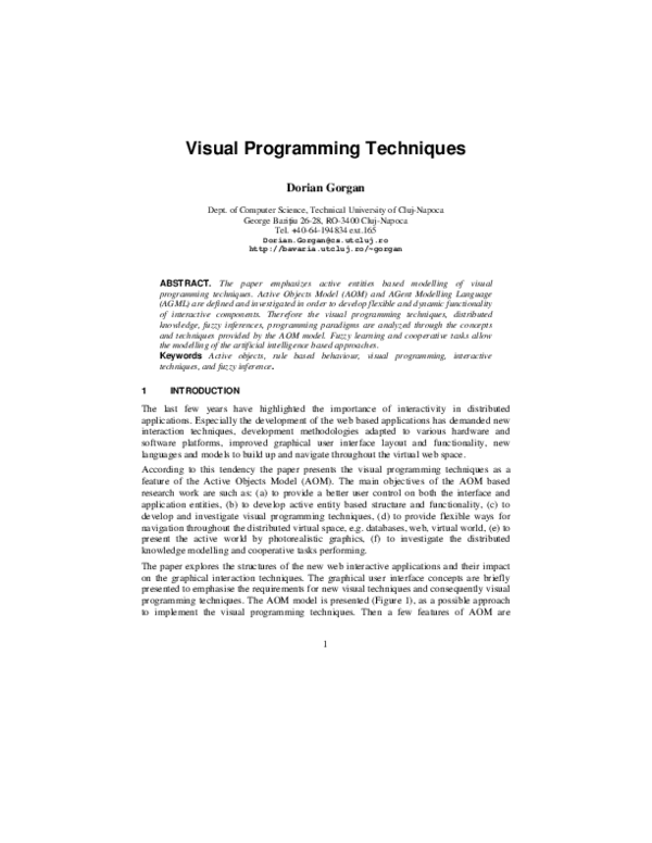 (PDF) Visual Programming Techniques Dorian Gorgan (PDF) Visual Programming Techniques Dorian Gorgan