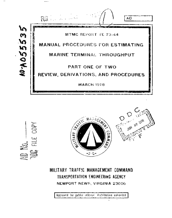 (PDF) Manual Procedures for Estimating Marine Terminal Throughput. Part ...