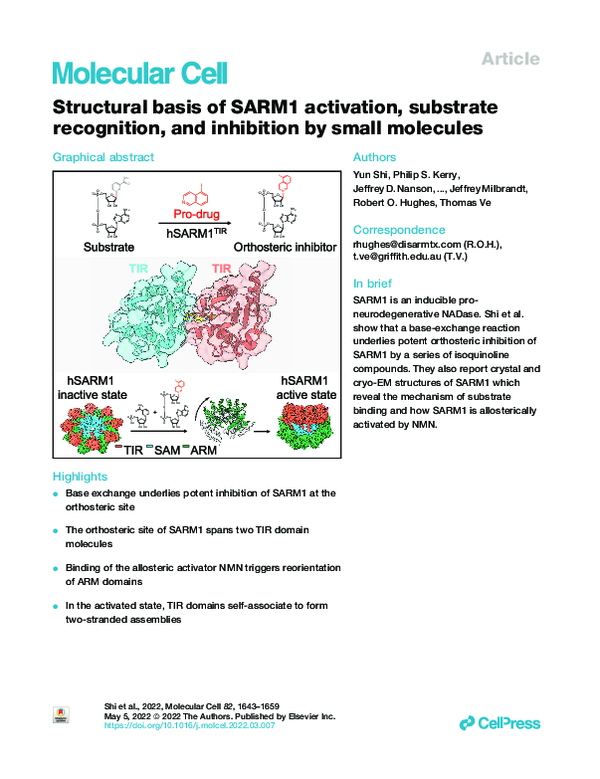 (PDF) Structural basis of SARM1 activation, substrate recognition, and ...