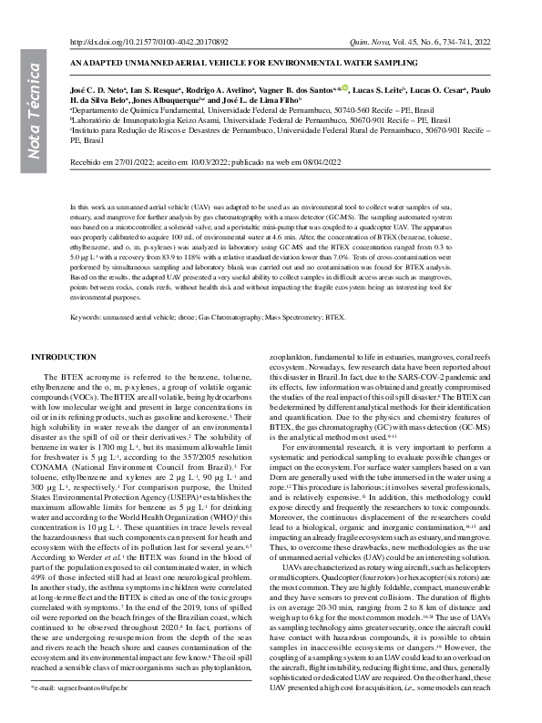 (PDF) An Adapted Unmanned Aerial Vehicle for Environmental Water ...
