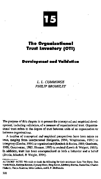 (PDF) Organizational Trust Inventory—Short Form