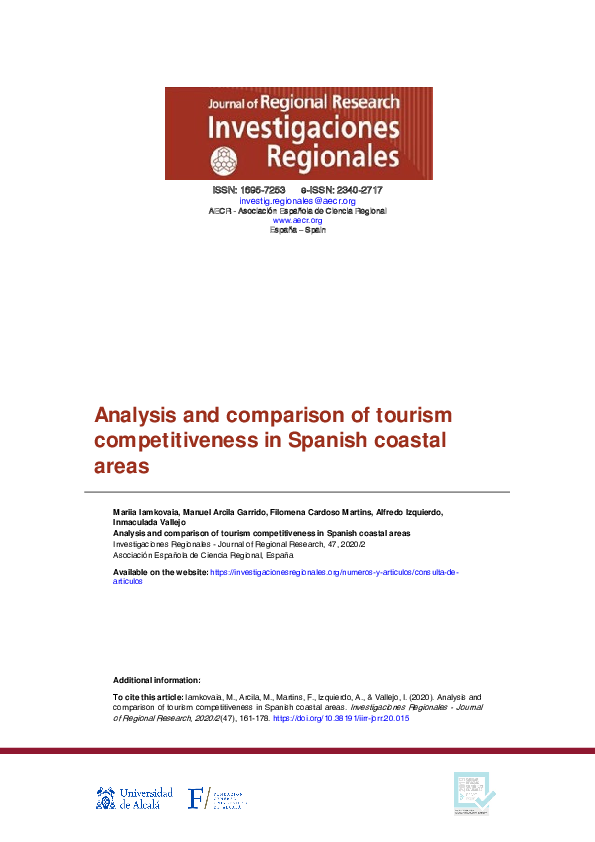 (PDF) Analysis and comparison of tourism competitiveness in Spanish ...