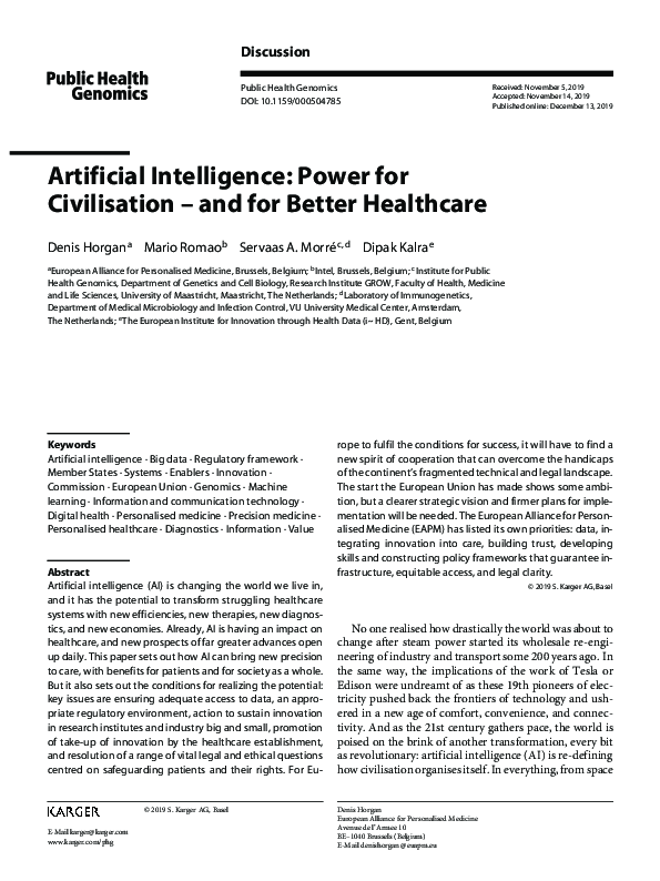 (PDF) Artificial Intelligence: Power for Civilisation – and for Better ...