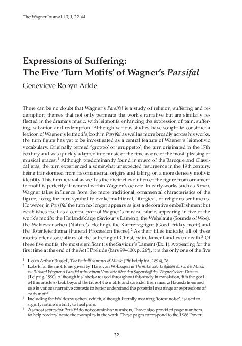(PDF) 'Expressions of Suffering: The five 'turn motifs' of Wagner's ...
