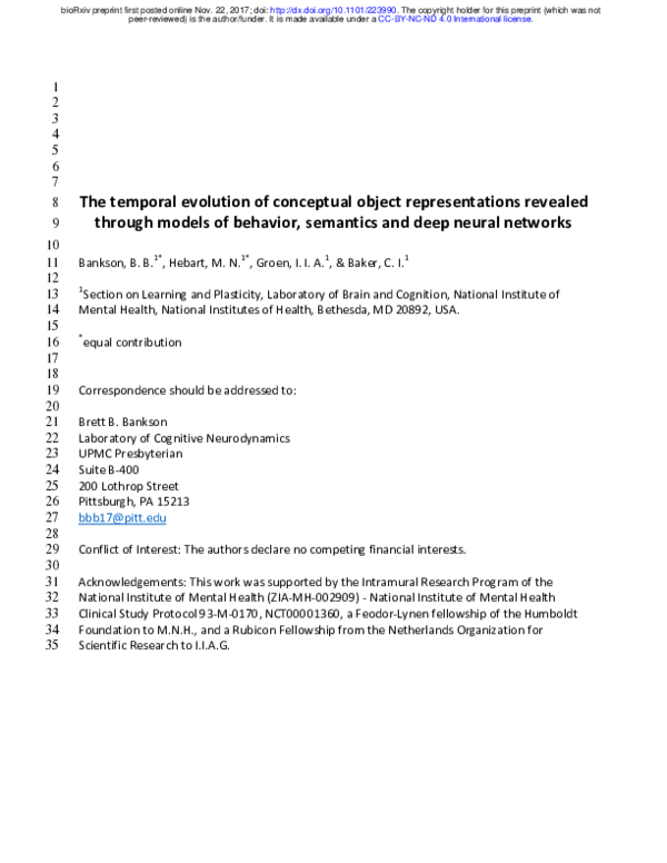 (PDF) The temporal evolution of conceptual object representations revealed through models of ...