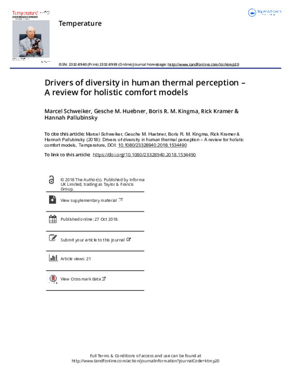 (PDF) Drivers of diversity in human thermal perception – A review for ...