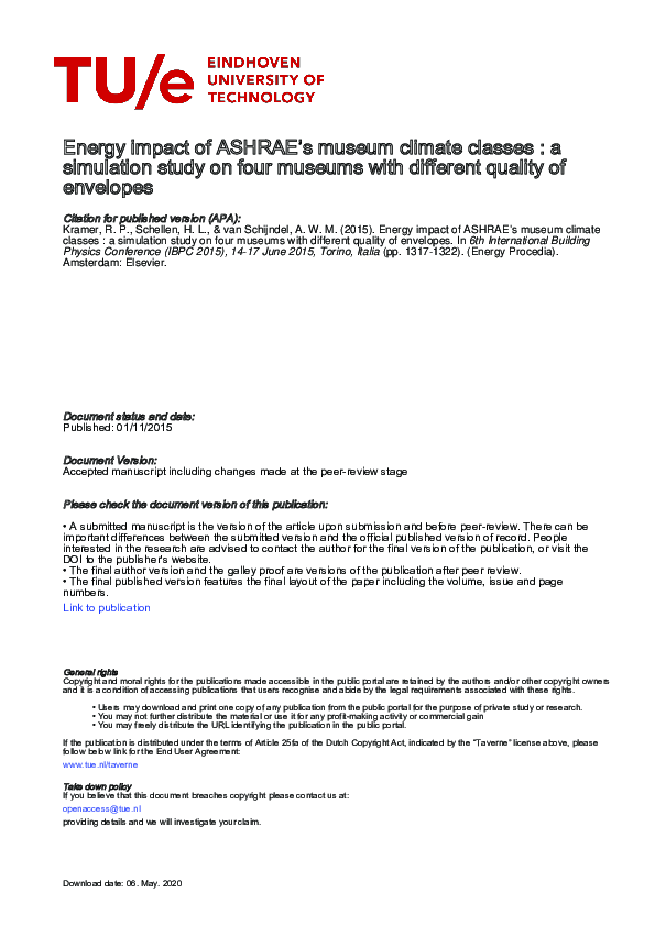(PDF) Energy Impact of ASHRAE's Museum Climate Classes: A Simulation ...