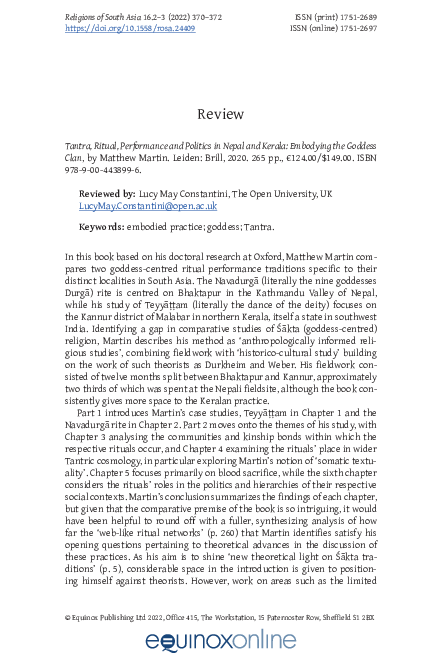(PDF) Tantra, Ritual, Performance and Politics in Nepal and Kerala ...