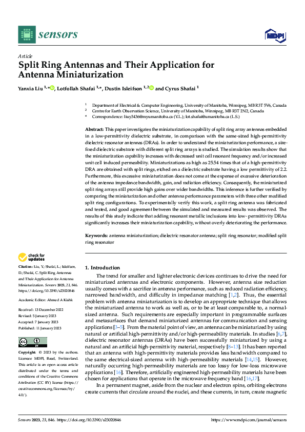 Pdf Split Ring Antennas And Their Application For Antenna Miniaturization