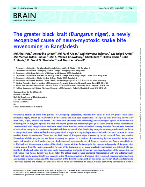 (PDF) The greater black krait (Bungarus niger), a newly recognized ...