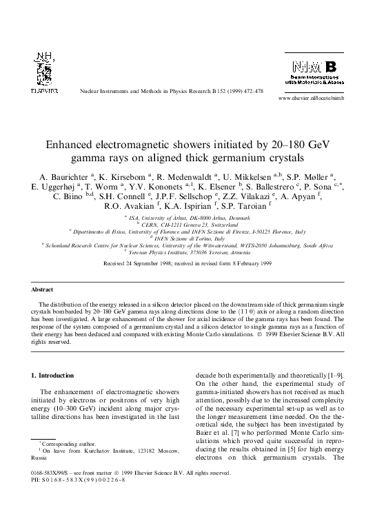 (PDF) Enhanced electromagnetic showers initiated by 20–180 GeV gamma ...