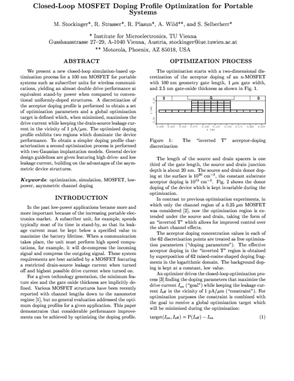 (PDF) Closed-loop MOSFET doping profile optimization for portable systems