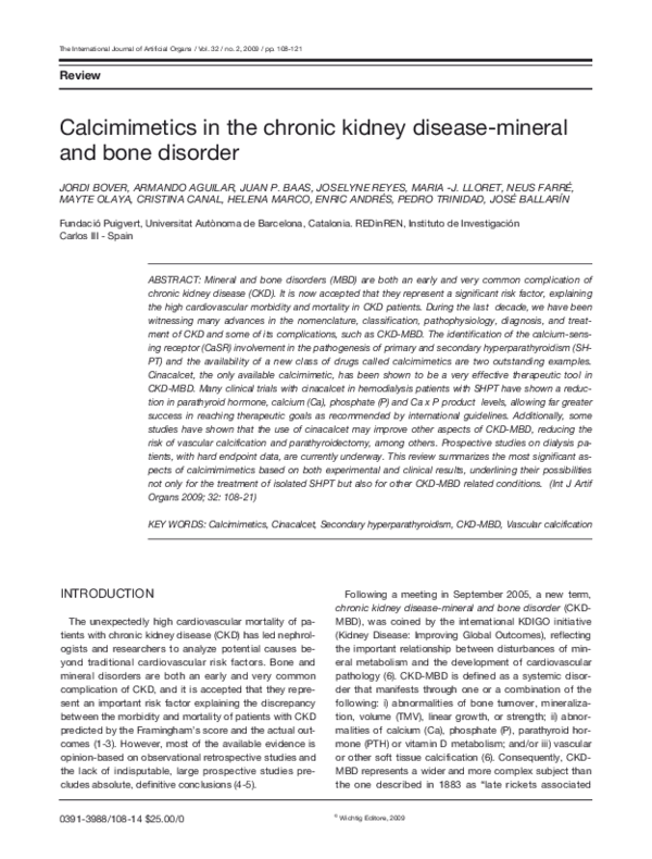 (PDF) Calcimimetics in the Chronic Kidney Disease-Mineral and Bone Disorder