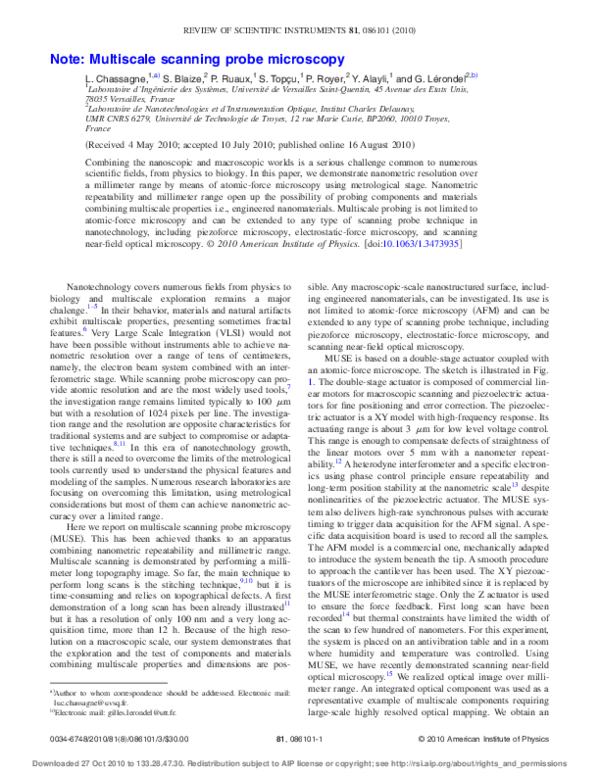(PDF) Note: Multiscale scanning probe microscopy